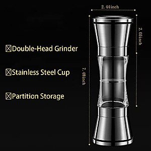 Salt and Pepper Grinder Set,2023 Newest 2 in 1 Salt and Pepper Shakers,Stainless Steel Shakers With Adjustable Coarse Mills,Pepper Shaker Spice Grinder Kitchen Chef Gift,Gift Ideal for Housewarming