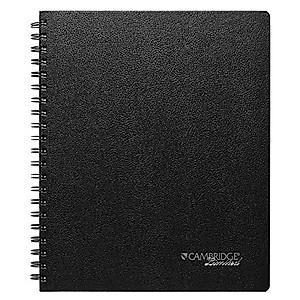 3 Pack of Cambridge Business Notebook with Pocket, Hardbound, 8.5 x 11 Inches, Black (06100)