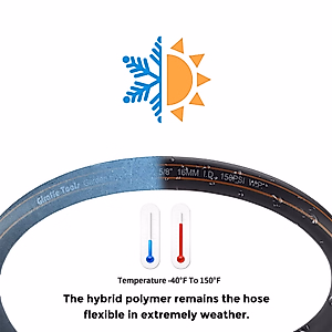 Giraffe Tools Garden Hose 100 ft, 5/8" Rubber Water Hose with Custom Length, Heavy Duty, No Kink, Flexible Gardening Hose with Male to Female Fittings for Garden & Yard