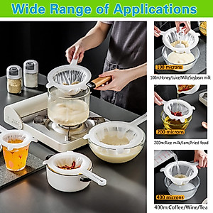 SYJINHUASY Kitchen Ultra-Fine Nylon Mesh Strainer Food Yogurt Mesh Sieve Plastic Mesh Colander with ​Handle Mini Brine Shrimp Separation Net for Filtering Juice Juice Milk Honey (200Mesh)