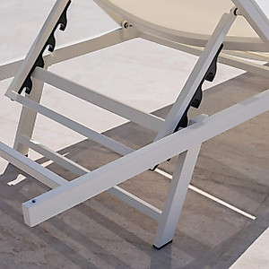 Christopher Knight Home Salton Outdoor Aluminum and Mesh Chaise Lounge Set, 2-Pcs Set, White / White