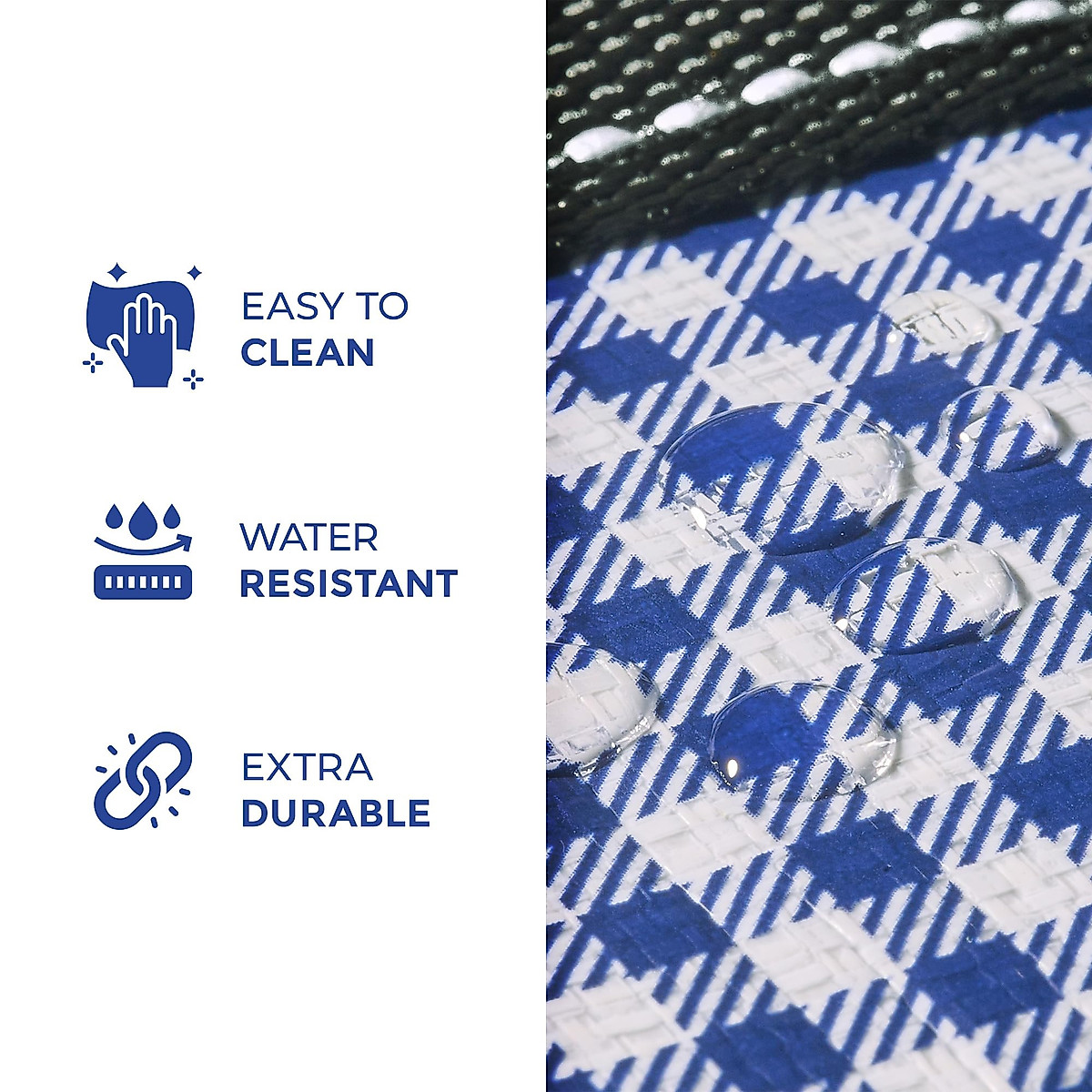 Heavy Duty Reusable Grocery Bags, Foldable Grocery Reusable Bags, 3-Pack Multipurpose Grocery Tote Bags, X-Large Reusable Grocery Bags with Handles & Hard Bottom (10 Gallons, Blue)