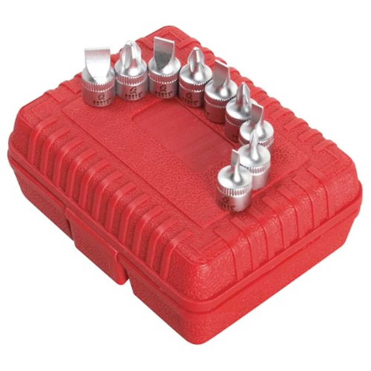 Sunex 9919 1/4-Inch Drive Stubby Slot and Phillips Screwdriver Bit Set, 9 Piece