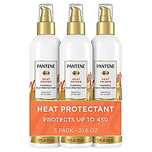 Pantene Pro-V Heat Protectant Spray, Thermal Heat Primer for Hair, Pack of 3, 21.6 oz total