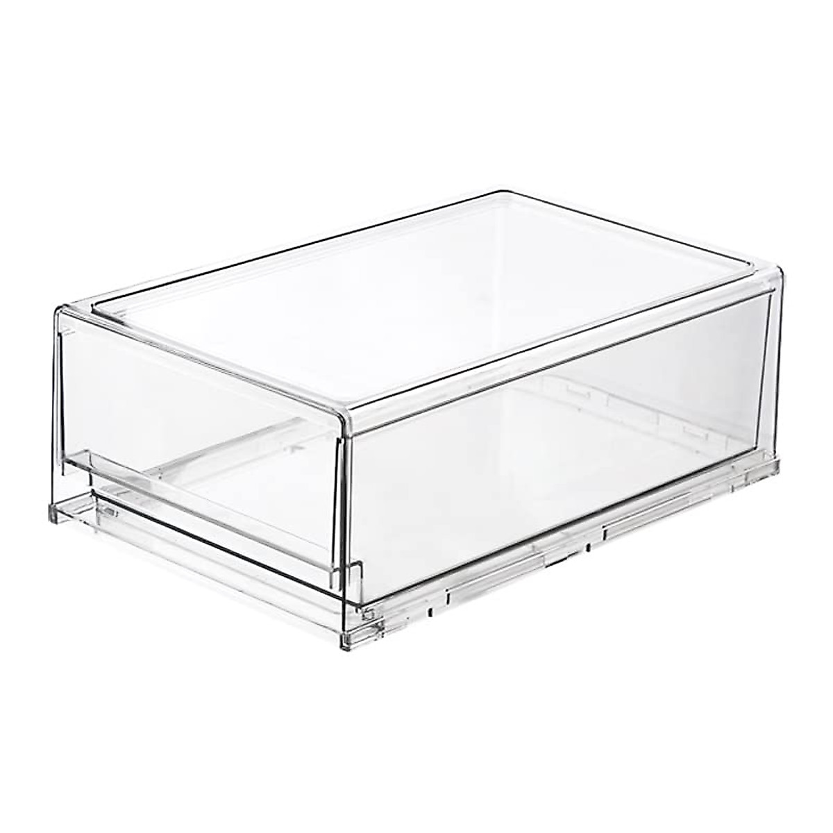 LEECHY Fridge Organizer Bins, Clear Refrigerator Organizers and Storage Bins with Drawers Pull-Out Cabinet Containers kitchen organizers and storage for Fridge Kitchen Office (1 piece)