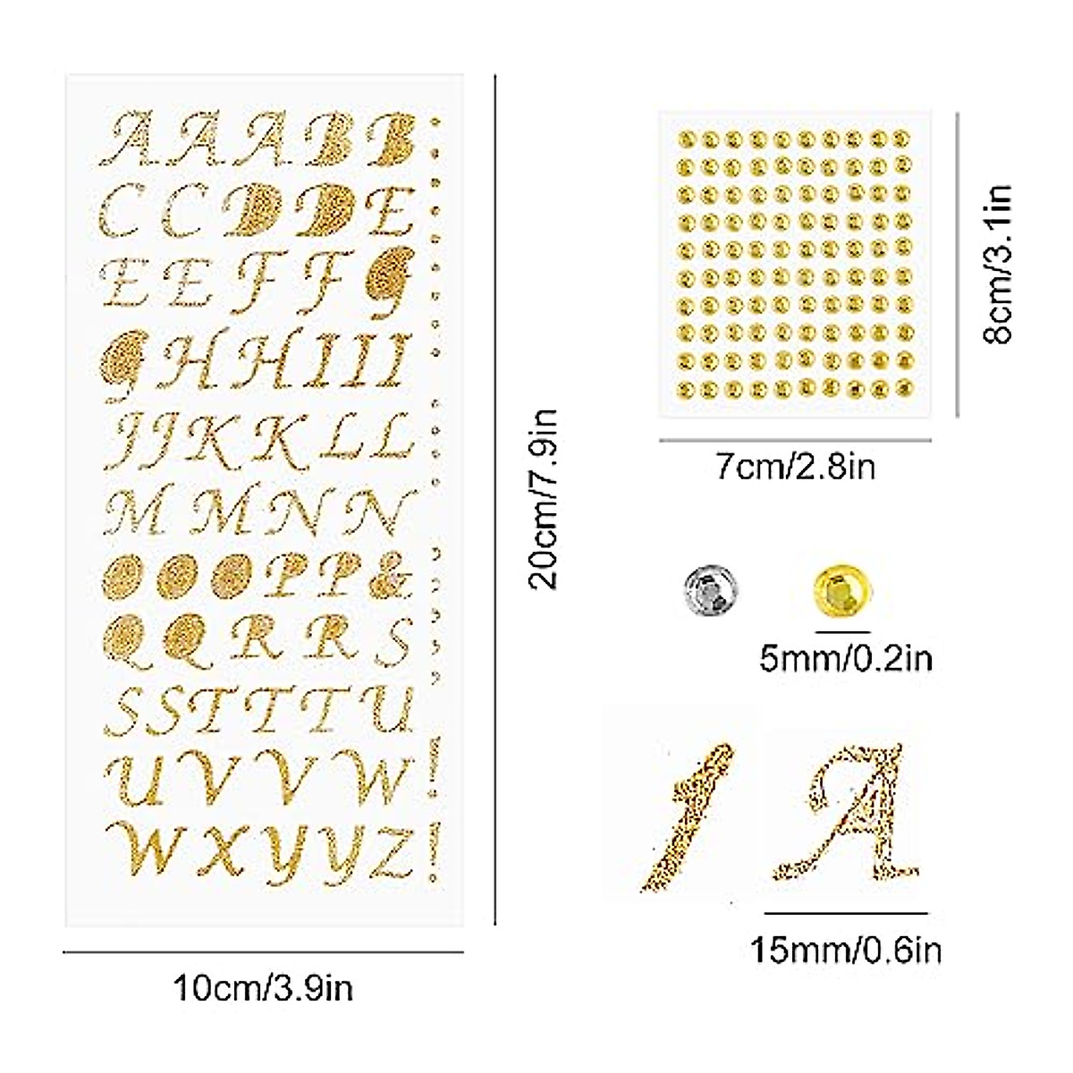 28 Pieces Graduation Cap Decorations Kit, Letter Stickers, 6 Letter Stickers 6 Digital Stickers 16 Rhinestone Stickers Suitable for Graduation Cap DIY Greeting Cards Gift Box Decoration
