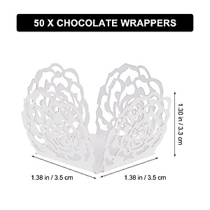 NUOBESTY 50pcs Chocolate Paper Candy Cups Baking Cups Truffle Wrappers Liners Cups Small Flared Paper Baking Cups Perfect for Muffins, Cupcakes or Mini Snacks