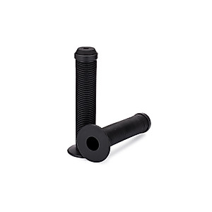 25NINE Ronin Grip with Flange - Flanged BMX Bike and Scooter Handlebar Grips with End Plugs - Black