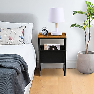 Small End Tables for Small Spaces – Small Side Table Living Room – Industrial Small Nightstand Bedroom –Narrow End Table – Slim Skinny Bedside Table – Little Thin Accent Table Tiny Drink Table