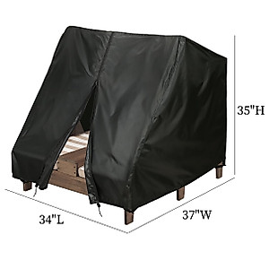 Kids Wooden Outdoor Double Chaise Lounge Cover, Waterproof Pool or Patio Lounge Chair Cover for Kids or Pets Wooden Outdoor Double Chaise Lounge with Cup Holders, 34"L x 37"W x 35"H