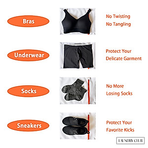 4 Pack Mesh Laundry Bags for Delicates 12inx16in, Delicate Laundry Bag with Sturdy Anti-Rust Zipper, Mesh Laundry Bags for Lingerie, Bra, Underwear, Sneakers, Socks, Breathable Fine Net, Laundry Club