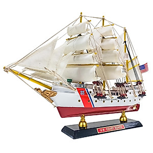 SAILINGSTORY Wooden Model Ship US Coast Guard Eagle Barque Ship Model Sailboat Decor USCG 1936 Replica Small