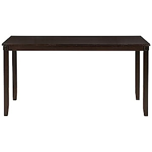 OYN 6-Piece Kitchen Room Sets, Wooden Rectangular Table with 4 Cushion Dining Chairs and Padded Bench,Espresso