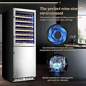 BODEGA 24 Inch Wine and Beverage Refrigerator Cooler,Dual Zone Wine Fridge with Memory Temperature Control 77 Bottles and 180 Cans,Built-In or Freestanding 2-in-1 Wine Cooler for Home Bar Kitchen