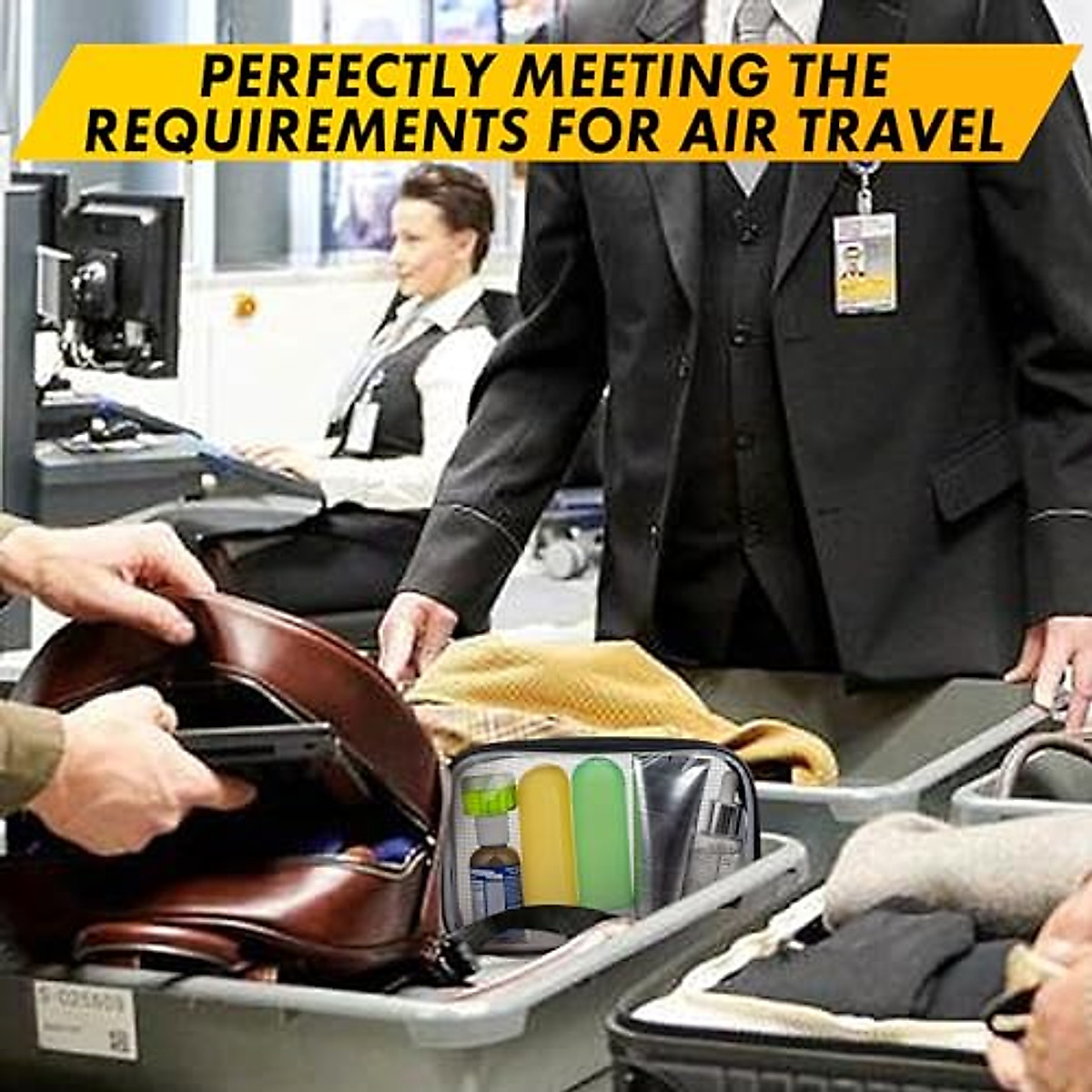 In Flight Mind Clear TSA Approved Toiletry Bag, 3-1-1 Clear Toiletry Bags for Traveling, Clear Makeup Bag for Cosmetics & Skincare Essentials,Clear Zipper Pouch for Men & Women,Clear Travel Pouch-1pc