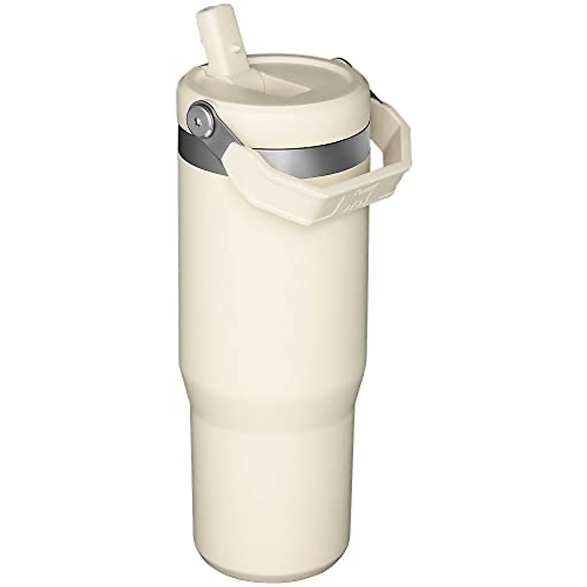 Stanley IceFlow Stainless Steel Tumbler with Straw - Vacuum Insulated Water Bottle for Home, Office or Car - Reusable Cup with Straw Leakproof Flip - Cold for 12 Hours or Iced for 2 Days (Cream)