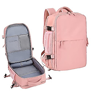 coowoz Travel Backpack For Women Men Airline Approved,Pink Carry On Backpack,Large Hiking Backpack Waterproof Outdoor Sports Rucksack Casual Daypack Fit 15.6 Inch Laptop Backpack College Backpack