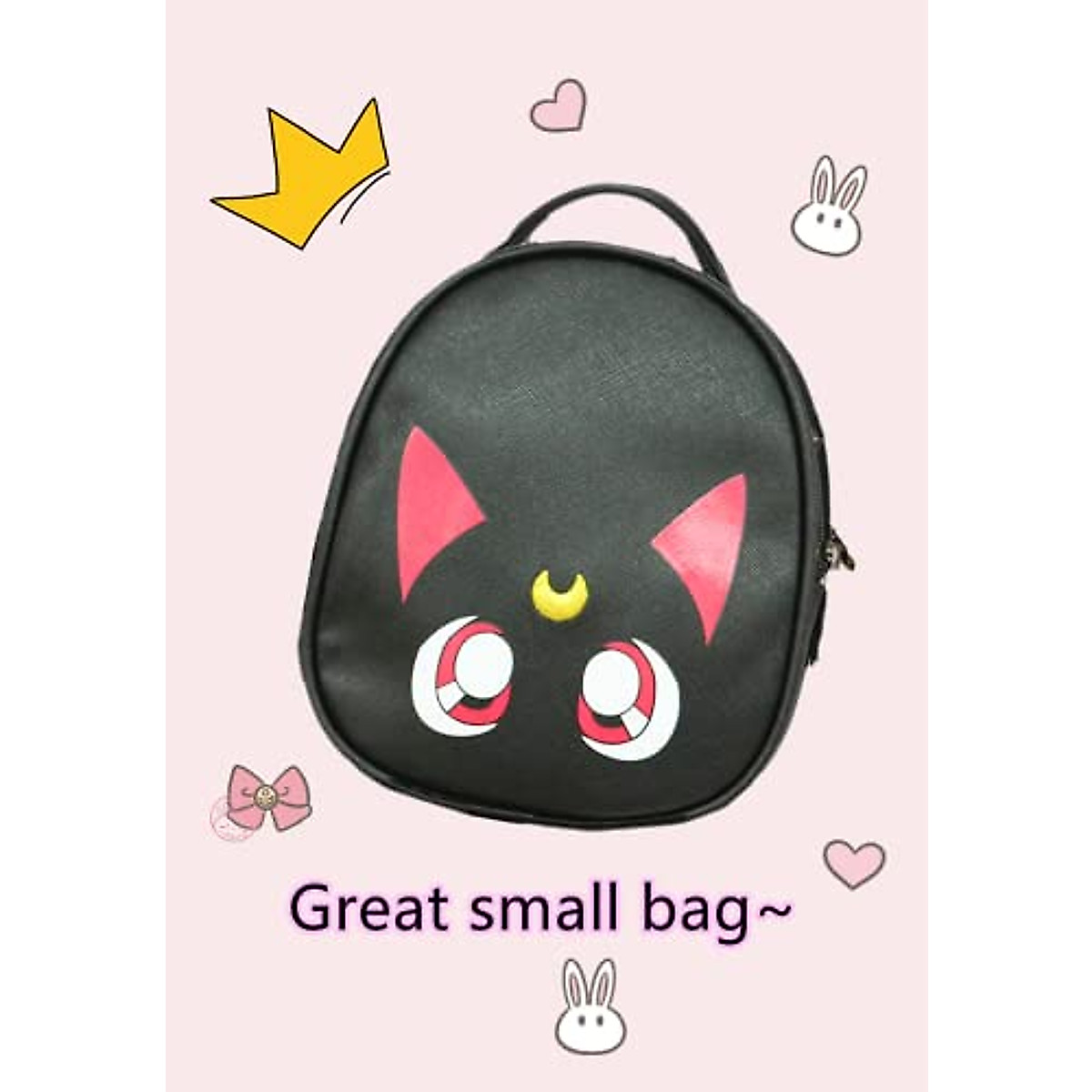 Kerr's Choice Girl Women Cute Black Kitty Bag Animie Moon Purse Luna Cat Bag Black Cat Backpack