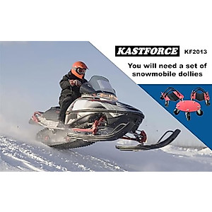 KASTFORCE Snowmobile Dolly Heavy Duty V-Slide with 2.5” PVC Swivel Casters and Rubber Pad Protecting Skis 1500 Lbs Capacity KF2013