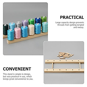 NUOBESTY Sewing Storage Rack Embroidery Thread Rack Thread Spool Rack Thread Storage Rack Thread Spinner Organizer Crochet Yarn Ball Holder Spool Holding Rack Horizontal Tool Wood