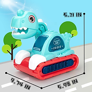 COVTOY Baby Toys for 1 Year Old Boy Girl, Musical Dinosaur Car Crawling Developmental Toys with Sounds and Lights, Ideal Gifts for Babies 6 to 12-18 Months