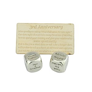 3 Year Anniversary Metal Date Night Dice - Create a Unique 3rd Anniversary Date Night