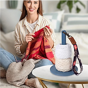 Dasonwin Portable Wrist Yarn Holder,Blue Crochet Holder,Plastic Hanging Yarn Holder for Crocheting,Perfect for Travel and on-The-go Crocheting,Knitting Gift for Craft Lovers.…