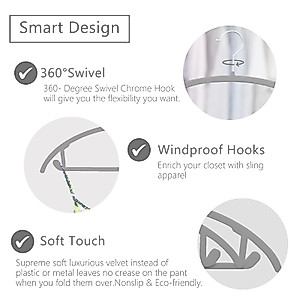 MIZGI Premium Velvet Hangers (Pack of 60) Heavyduty- Non Slip No Shoulder Bump Suit Hangers- Chrome Hooks,Space Saving Clothes Hangers,Rounded Hangers for Coat,Sweater,Jackets,Pants