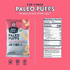 LesserEvil Himalayan Pink Salt Organic Paleo Puffs, Grain Free, Vegan, Minimally Processed, No Vegetable Oil, 5 Oz, Pack of 3