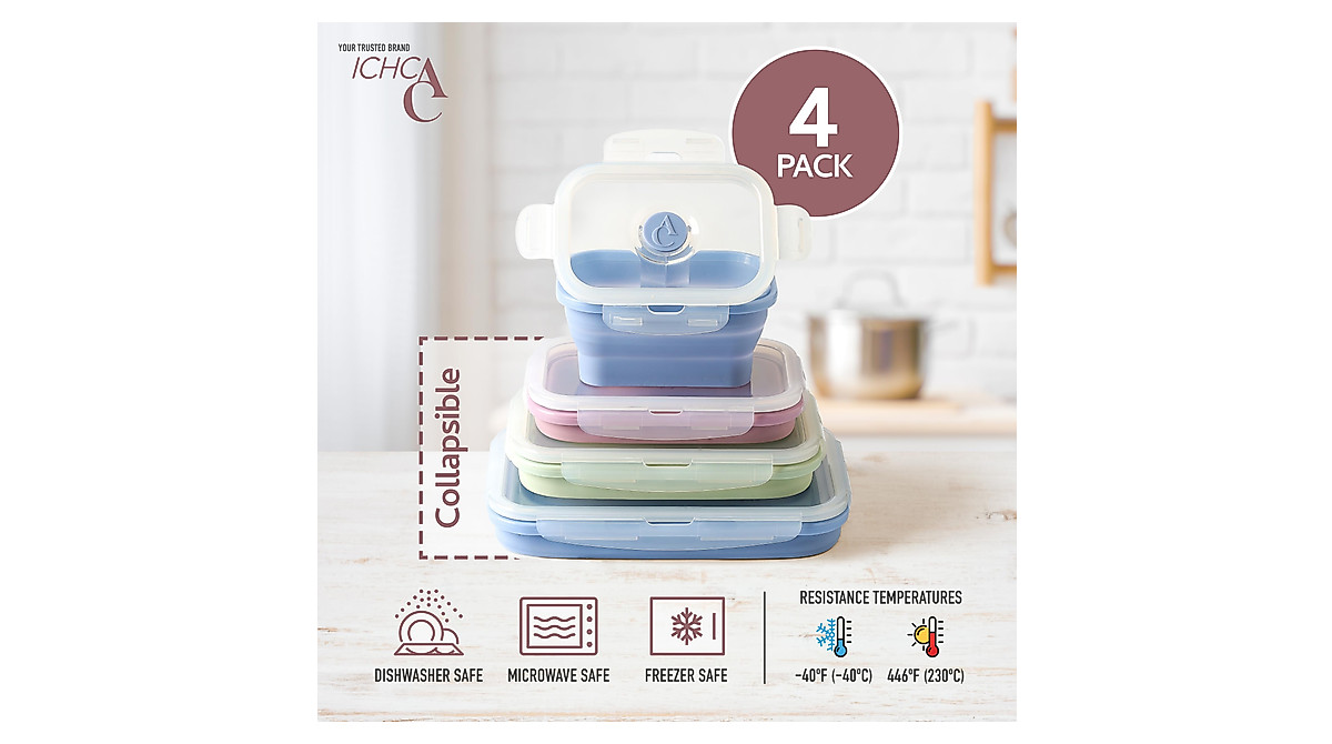 Collapsible Food Storage Containers | Space Saving Set