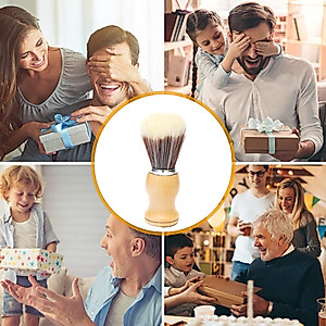 Luxxii - Men's Shaving Brush with Wooden Handle Pure Big Nylon Hair Soft Face Cleaning Makeup Facial Razor Brush Shave Tools