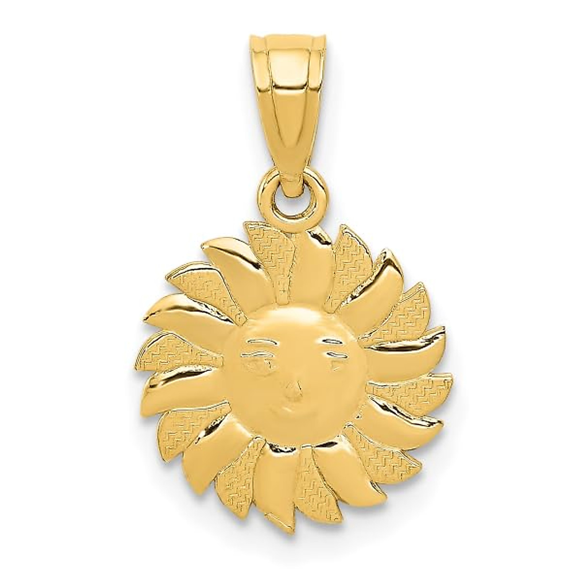 IceCarats 14K Yellow Gold Sun Face Necklace Charm Pendant Only