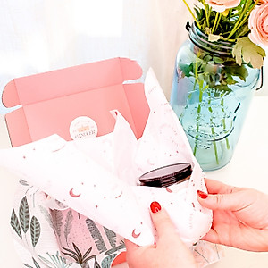 COACO Personalized Tissue Paper, Your Custom Design, Logo, or Text, Great for Holiday or Special Occasion, Small Business Packaging or Gift Wrapping, Gift Bags, 30, 50, or 100 Count, Blush (18"x10")