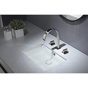 Chrome Two Handles 3 Holes Waterfall Bathroom Sink faucets with Brass pop up Overflow Drain