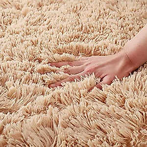 Heavyoff Fluffy Shaggy Area Rugs for Bedroom, Soft Non-Slip Plush Carpet Feet Floor Mats Rectangular Cozy Rug for Nursery Room Living Room Purple, 1.3 ft x 2 ft