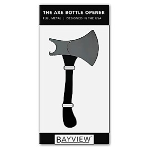 BayView Axe Bottle Opener - Stainless Steel,Black and Silver - Easy Opening for Beer,Soda - Slim and Sturdy Design