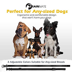 Trainmate Shock Collar for Dogs with Remote, 1200 Foot Range - Waterproof Dog Training Collars with Small, Medium, Large Dogs - Rechargeable Dog Collar with 3 Training Modes Shock, Vibration, Beep