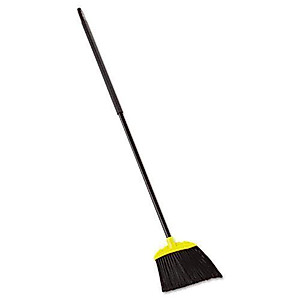 Rubbermaid Commercial Products 10" Smooth Surface Jumbo Sweep Angle Broom, Metal Handle, Black, for Cleaning Hard-to-Reach Areas