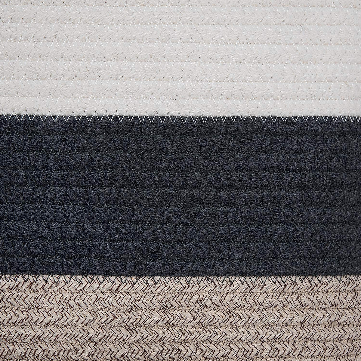 Extra Large Cotton Rope Basket Woven Basket Storage Baby Laundry Hamper with Handles for Nursery Laundry, Clothes, Toys, Blanket, Magazines, Towels, Home Organize Container 21.7" x 21.7" x 13.8"