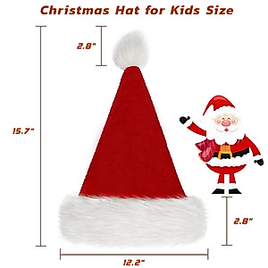 BSVI Christmas Hat, Santa Hat Holiday for Adults Unisex Velvet Comfort Extra Thicken Fur Xmas Hat for New Year Festive Party