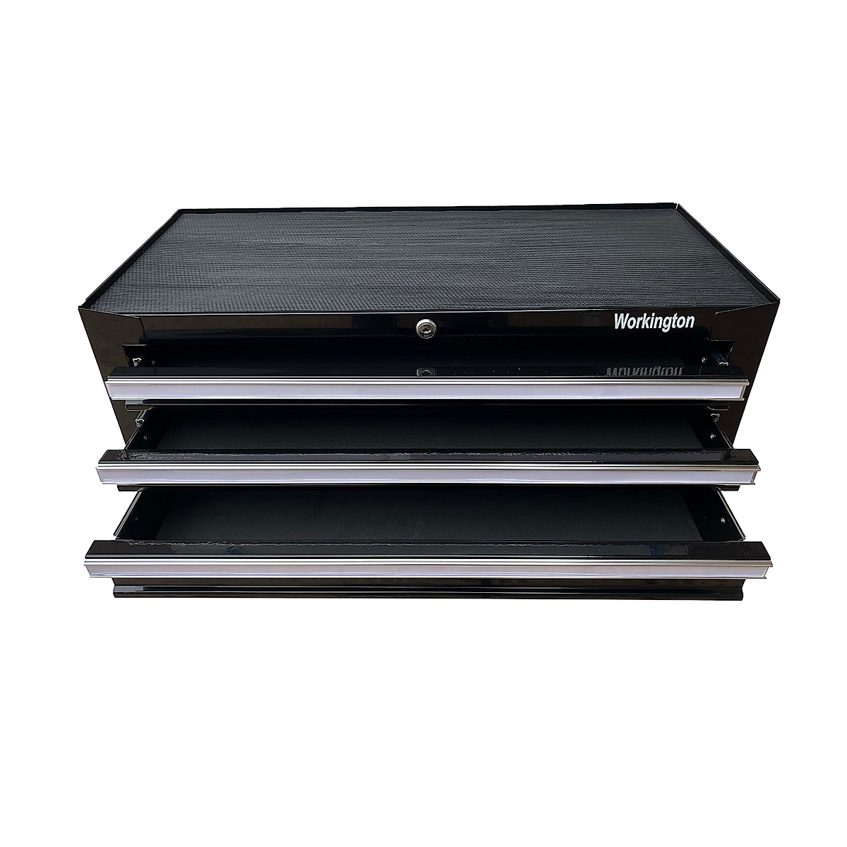 Workington Industrial 3 Drawers Portable Metal Intermediate Box, 26" Middle Tool Chest Cabinet with Ball Bearing Drawer Slides, Steel Tool Storage Box Organizer 4009 Black