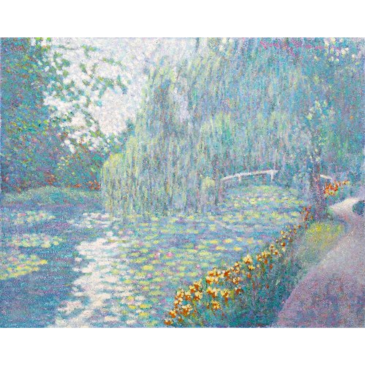 Bridge with Waterlilies (In the Style of Claude Monet)