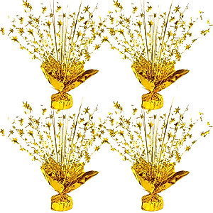 ALISSAR Glitter Gold Star Centerpieces-Table Decorations for Home Decor Birthday Wedding Anniversary Decor (Gold) (4, Gold)