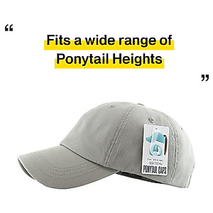 Pony-Classic LGY Classic Plain Ponytail Messy High Bun Headwear Adjustable Cotton Trucker Mesh Glitter Hat Baseball Cap (Adjustable, Light Gray Classic)