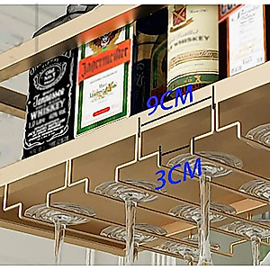 DICKIS Hanging Wine Rack with Glass Holder and Shelf, Adjustable Height and Width Metal Ceiling Bar Wine Glass Rack, Industrial Wall Mounted Wine and Glass Rack (Color : Black, Size : 100x25x21cm)