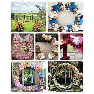 YALLOVE Round Balloon Arch Kit, 7.2 Feet Balloon Hoop Stand, Gold Metal Balloon Circle Frame, Big Size Backdrop Stand for Birthday, Wedding, Baby Shower, Grad Party Decoration