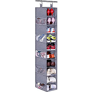 MISSLO 8-Shelf Hanging Shoe Organizer and 10-Shelf Hanging Storage Shelves for Clothes Closet Organizers