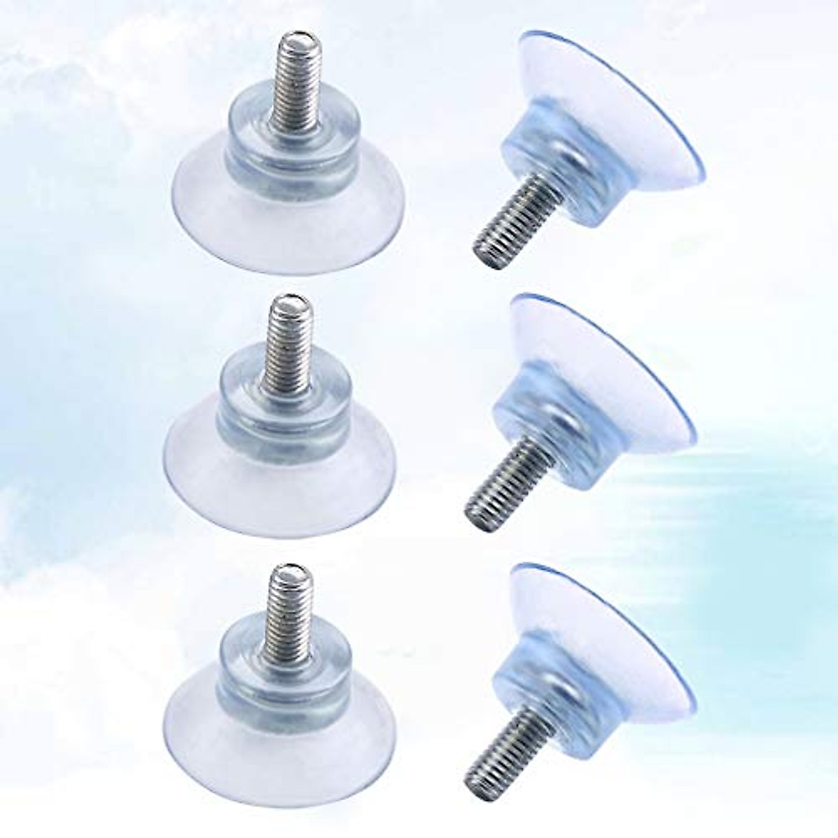DOITOOL Suction Cup Hooks Mini Suction Cups 6pcs Suction Cup PVC Suction Cup Sucker Pads Furniture Suction Cup with Screws for Home Table (6x13) Window Suction Cups Shower Suction Hooks