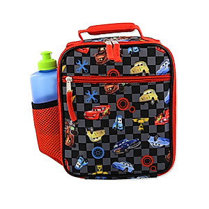 Disney Cars Meal Holder, Lightning McQueen Boys Soft Insulated School Lunch Box (One Size, Black/Red)