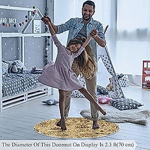 3ft Round Small Area Rug Nautical Map Sailboat Bathroom Rugs Soft Non-Slip Floor Carpet Bedroom Living Room Decorative Machine Washable